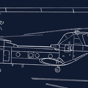 Customizable CH-46 Blueprint Illustration - Etsy