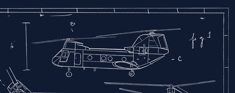 Customizable CH-46 Blueprint Illustration - Etsy