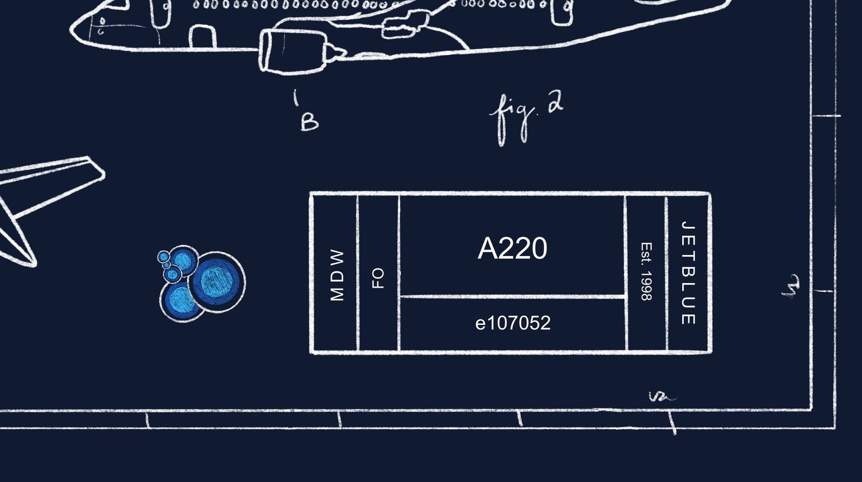 Customizable JetBlue A220 Blueprint Illustration - Etsy.de
