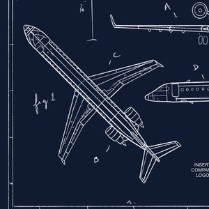 Customizable CRJ-700 Blueprint Illustration - Etsy