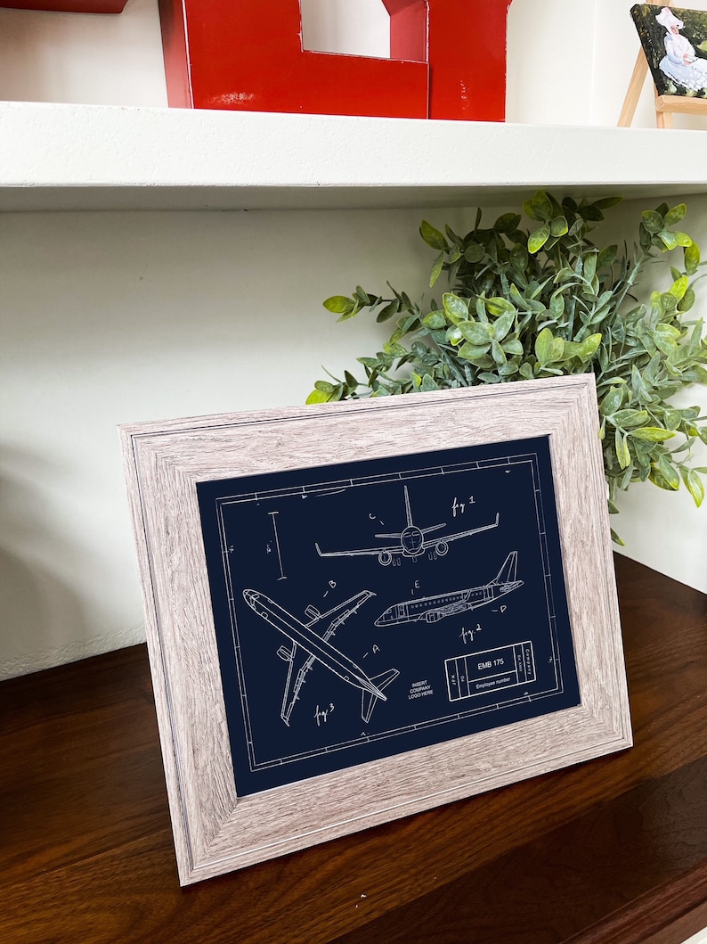 Customizable Embraer 175 Blueprint Illustration - Etsy