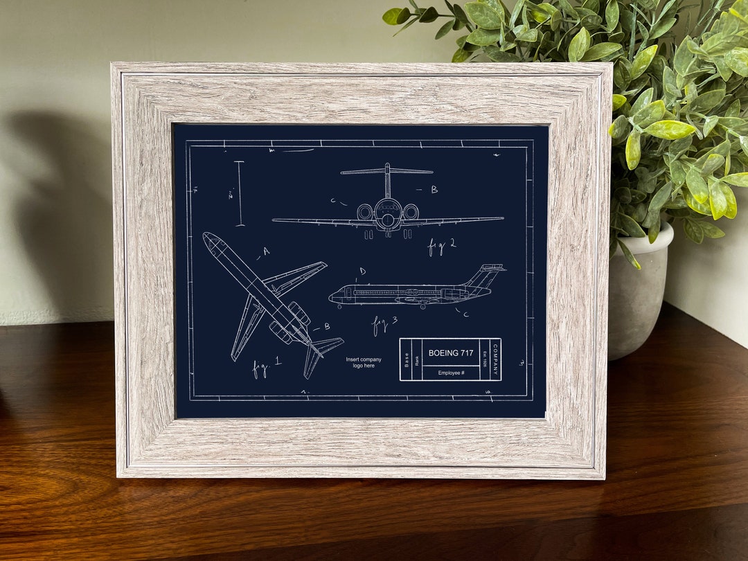 Customizable Boeing 717 Blueprint Illustration - Etsy Hong Kong