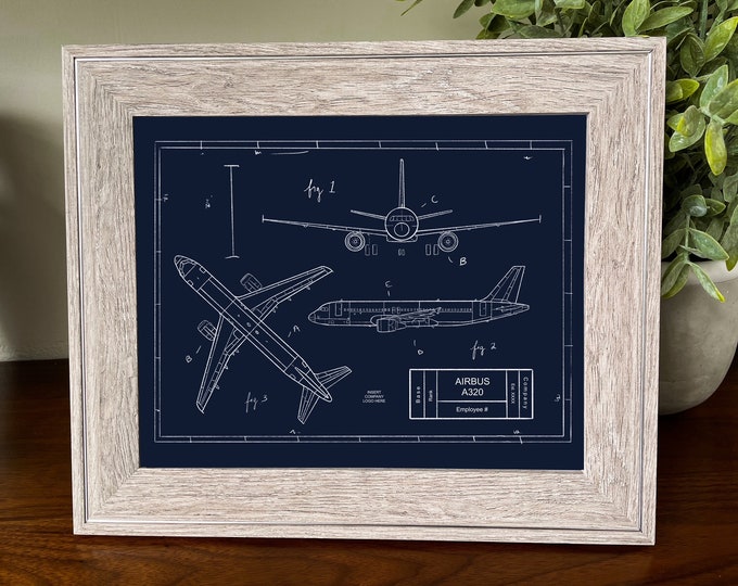 Customizable Airbus A320 Blueprint Illustration - Etsy