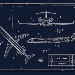 Customizable CRJ-900 Blueprint Illustration - Etsy