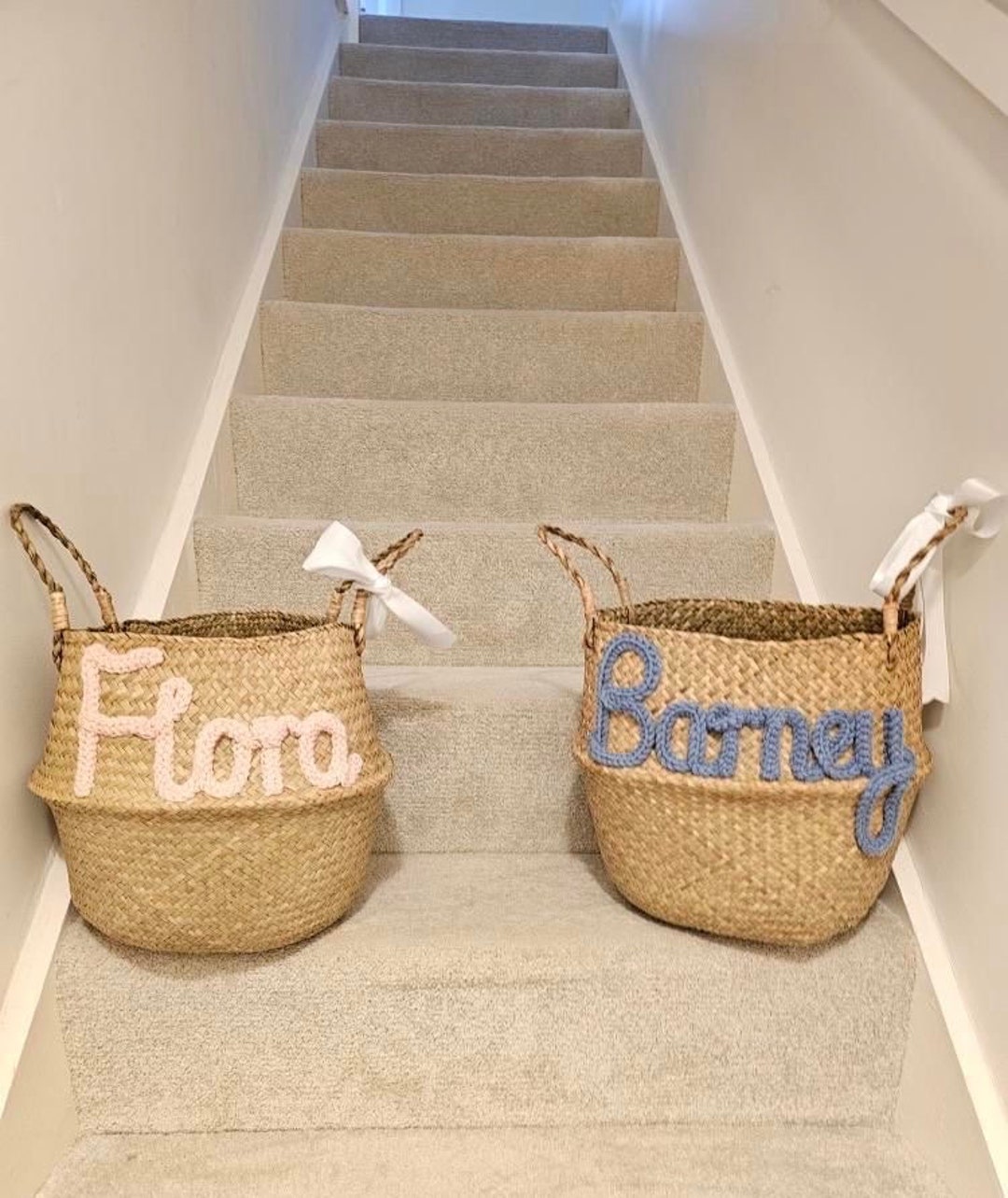 Personalised Storage Basket Personalized Basket Crochet Knitted Name ...