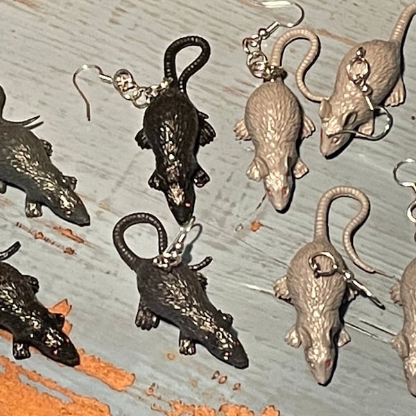 Rubber Rat Earrings - Etsy
