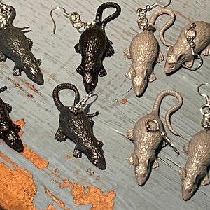 Cutest Creepy Rubber Rats. Miniature Toy Rat Earrings. Perfect for ...