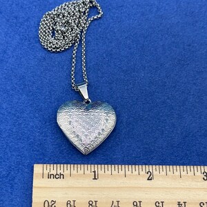 Stainless Steel Heart Shaped Photo Locket Art Deco Wave Engraved ...
