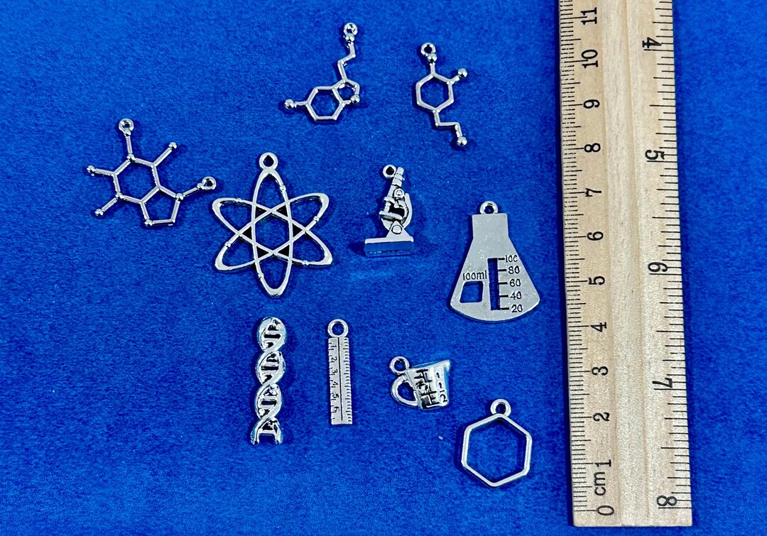 Science Charms Pendants: STEM, Chemistry, Biology & Physics Symbols ...