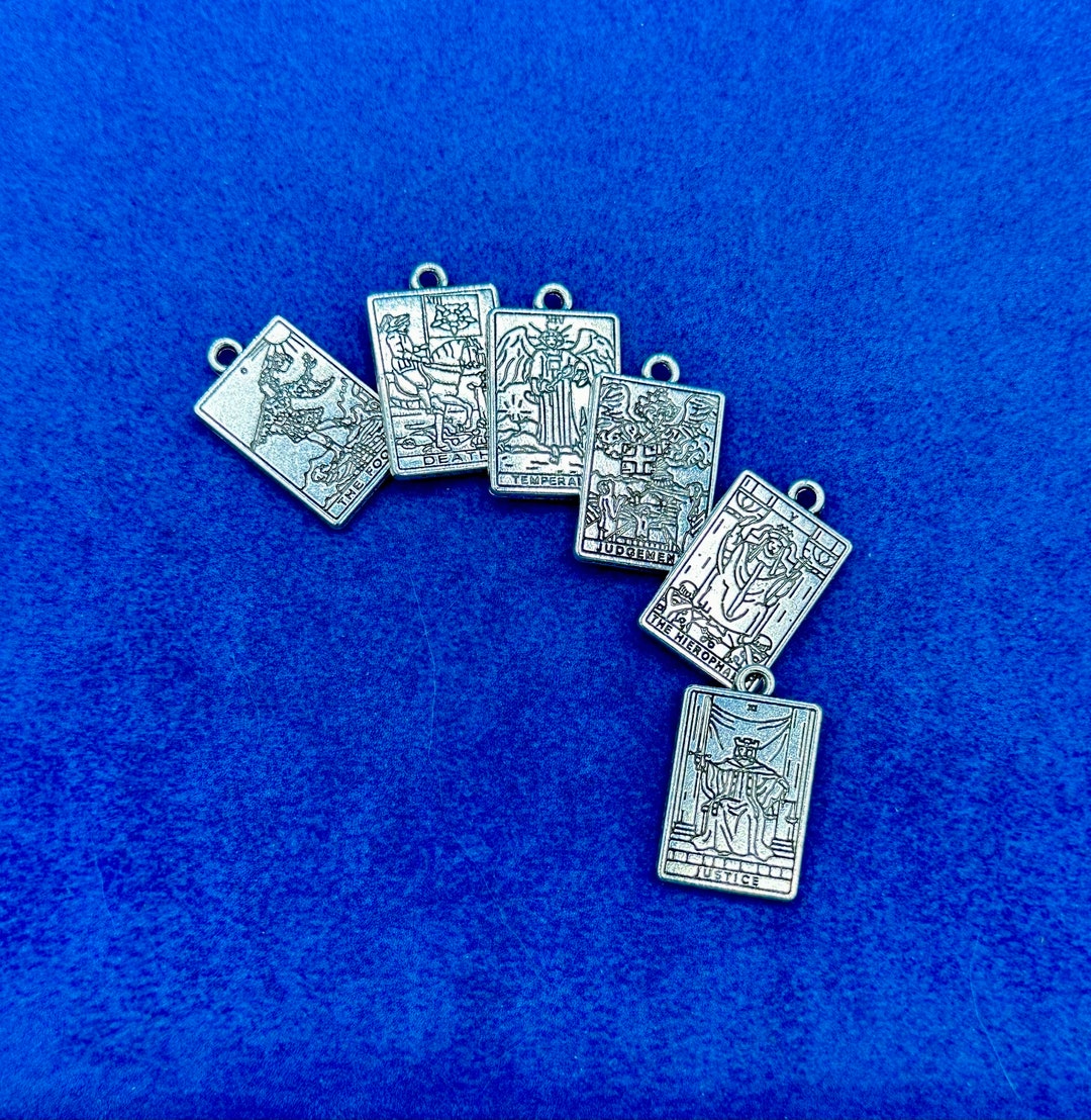 Silver Traditional Tarot Card Fortune Telling Set No 3 Charm Pendants ...