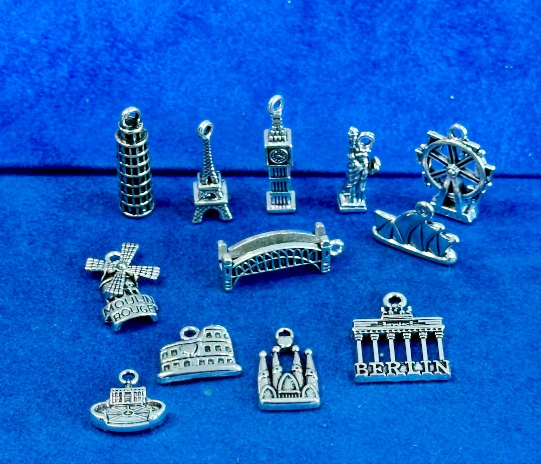 Silver World Traveller Monuments and Buildings Charms and Pendants ...