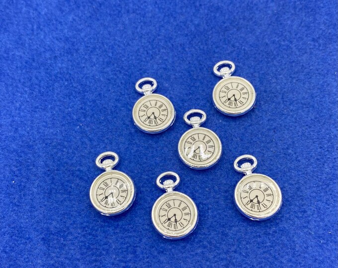 Little Silver Pocket Watch Charms From Alice’s Adventures in Wonderland ...