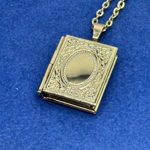 Gold Plated 18kt Book Style Locket With Detailed Engraved Cover ...