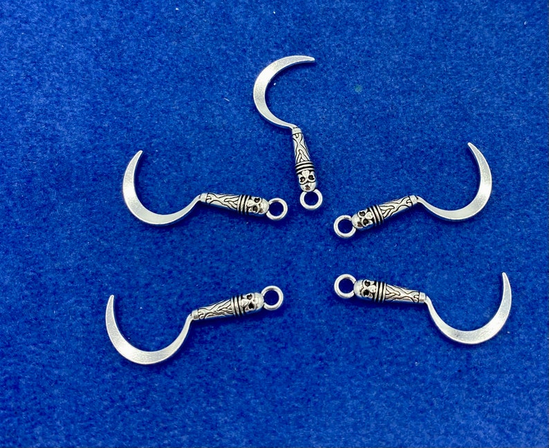Small Silver Sickle Fantasy Weapon or Tool Charms and Pendents - Etsy