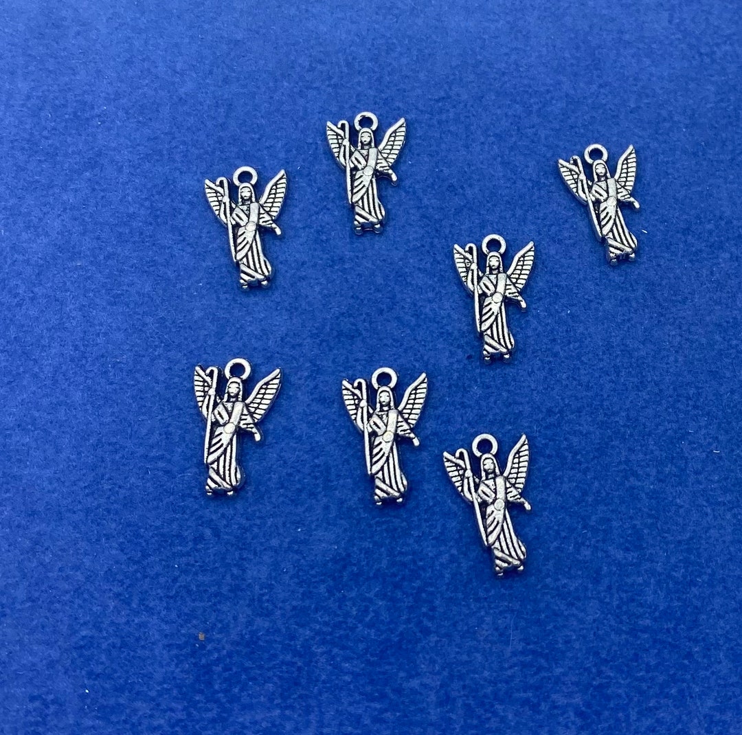 Silver Mini Archangel Saint Raphael Charm Pendant - Set of Seven - Etsy
