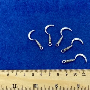 Small Silver Sickle Fantasy Weapon or Tool Charms and Pendants ~ Set of ...