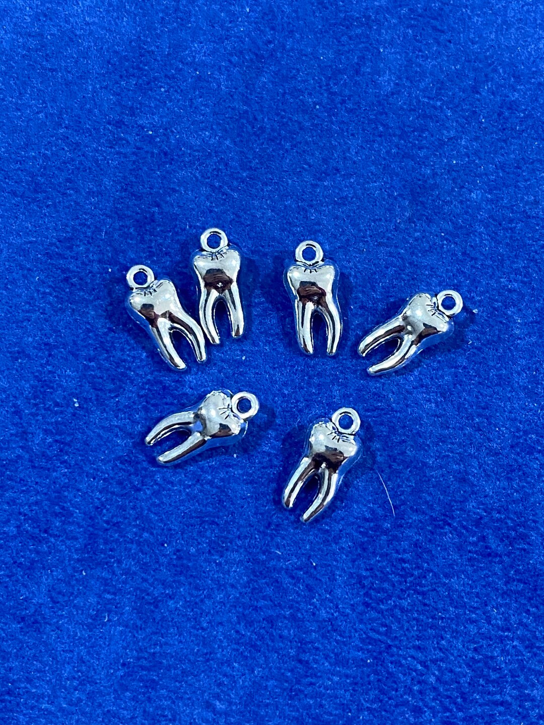 Silver Molar Back Teeth Dentist Charms and Pendants - Set of Six - Etsy