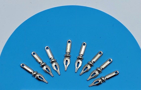Large Silver Traditional Handwriting Pen Nibs Pendent Charms - Etsy