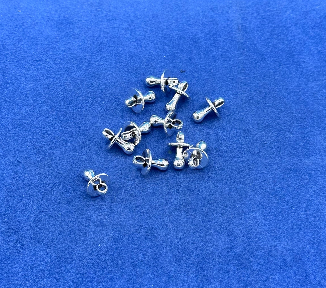 Small Silver New Baby Pacifiers ‘dummies’ Charm Pendants ~ Set of Ten ...