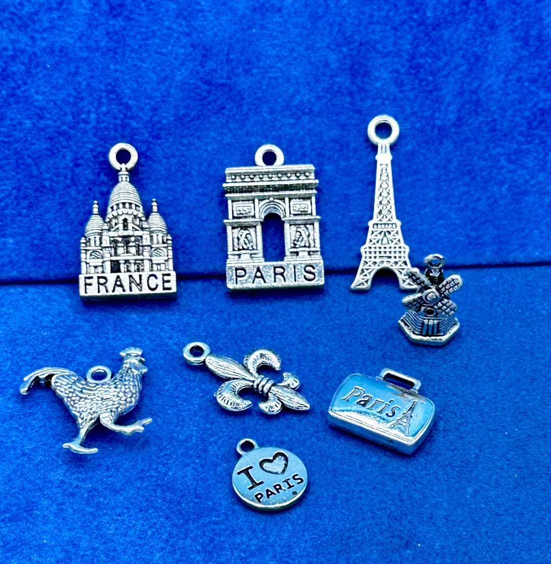 Silver Iconic French Paris France Charms and Pendants - Set of Eight - Etsy