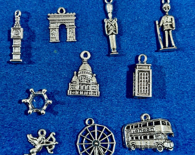 Silver Iconic London Monuments and Buildings Charms and Pendants - Set ...