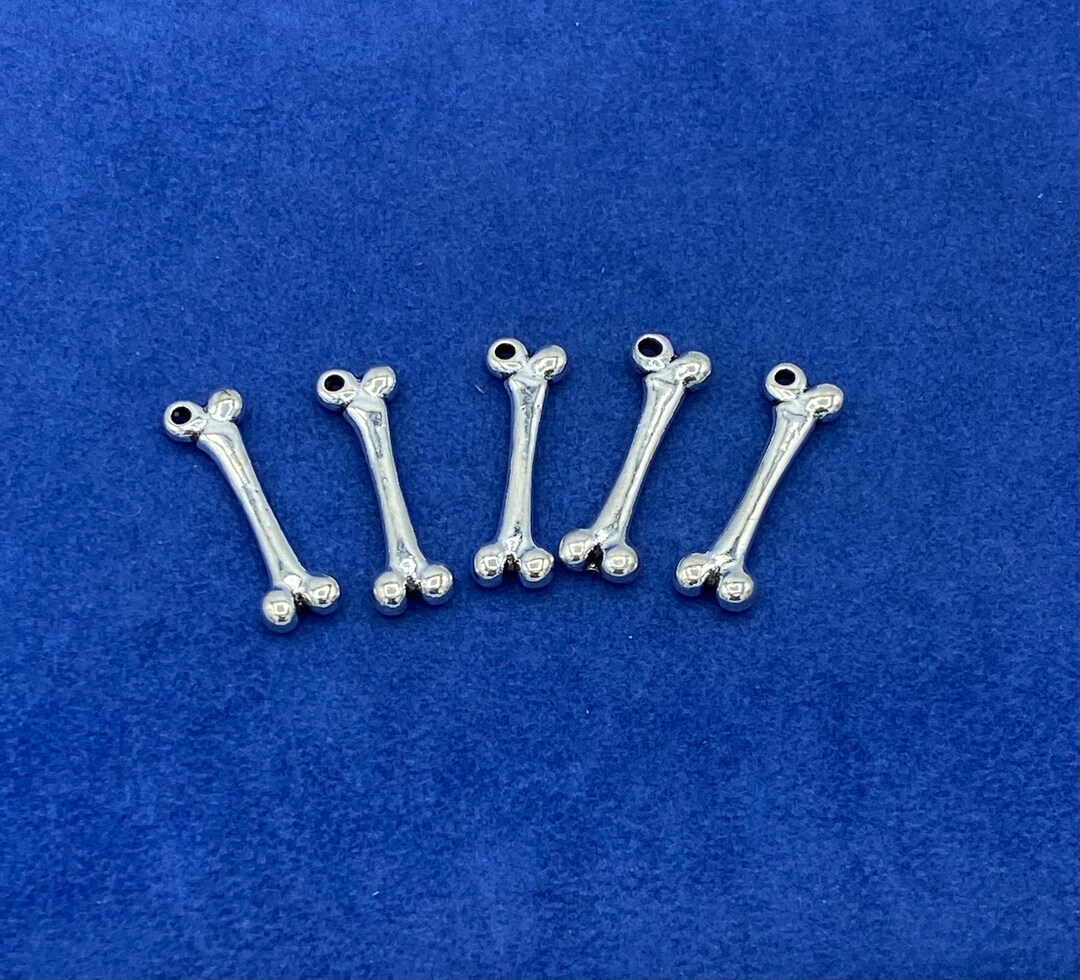 Large Silver Human Tibia Leg or Humerus Arm Bone Charm Pendants - Set ...