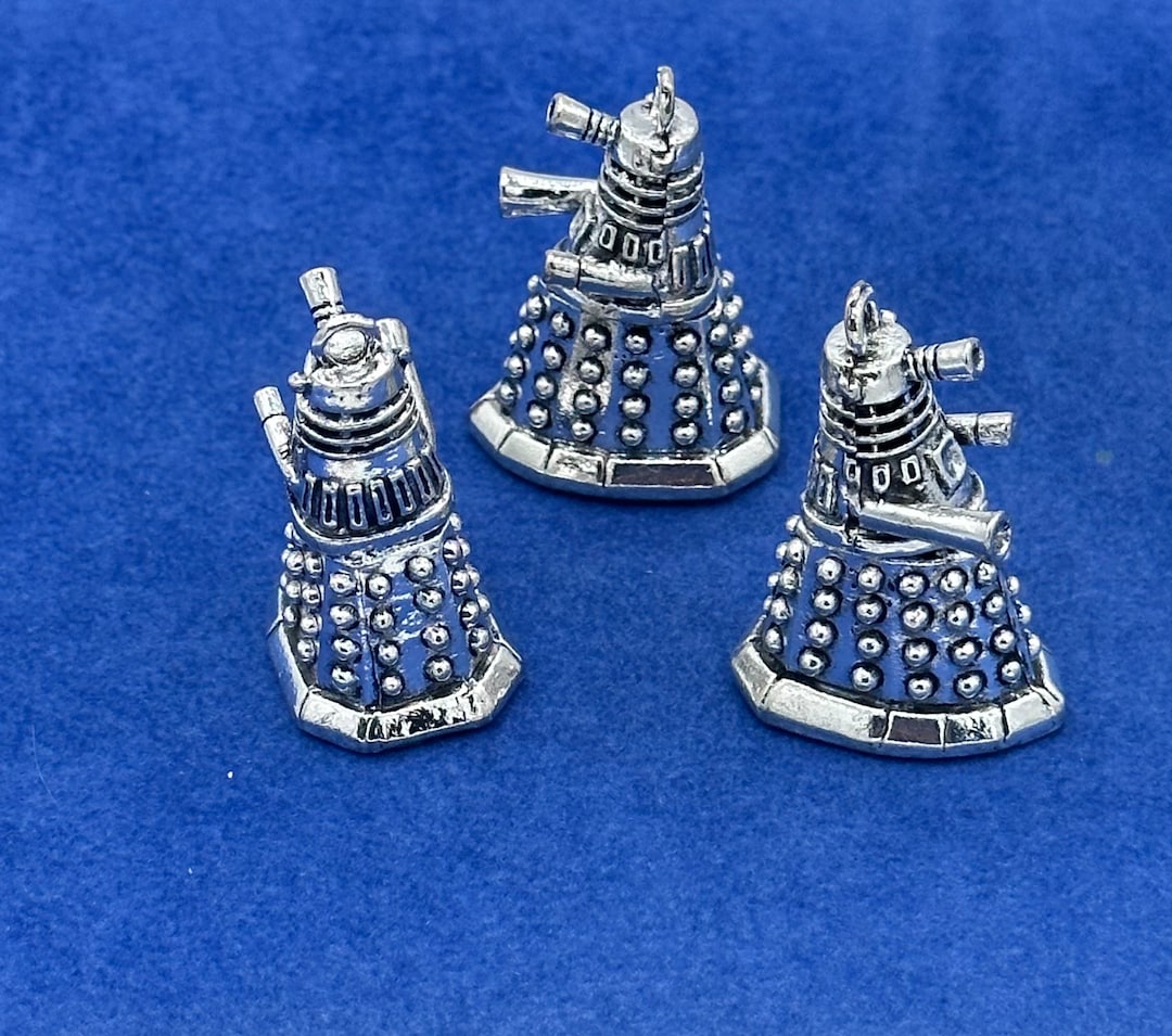 Large Silver Daleks Dr Who's Nemesis Charm Pendants - Set of Three - Etsy