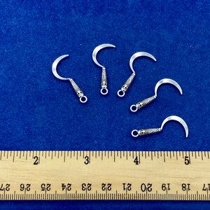 Small Silver Sickle Fantasy Weapon or Tool Charms and Pendants ~ Set of ...