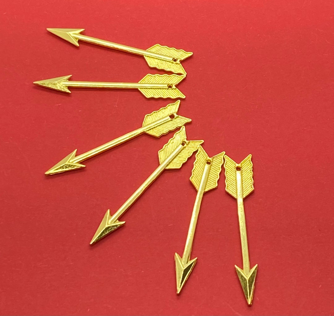 Juego de seis colgantes con forma de flecha dorada grande - Etsy España