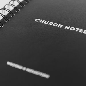 Spiral Church Notes Journal Charcoal Minimalist Sermon Notebook ...