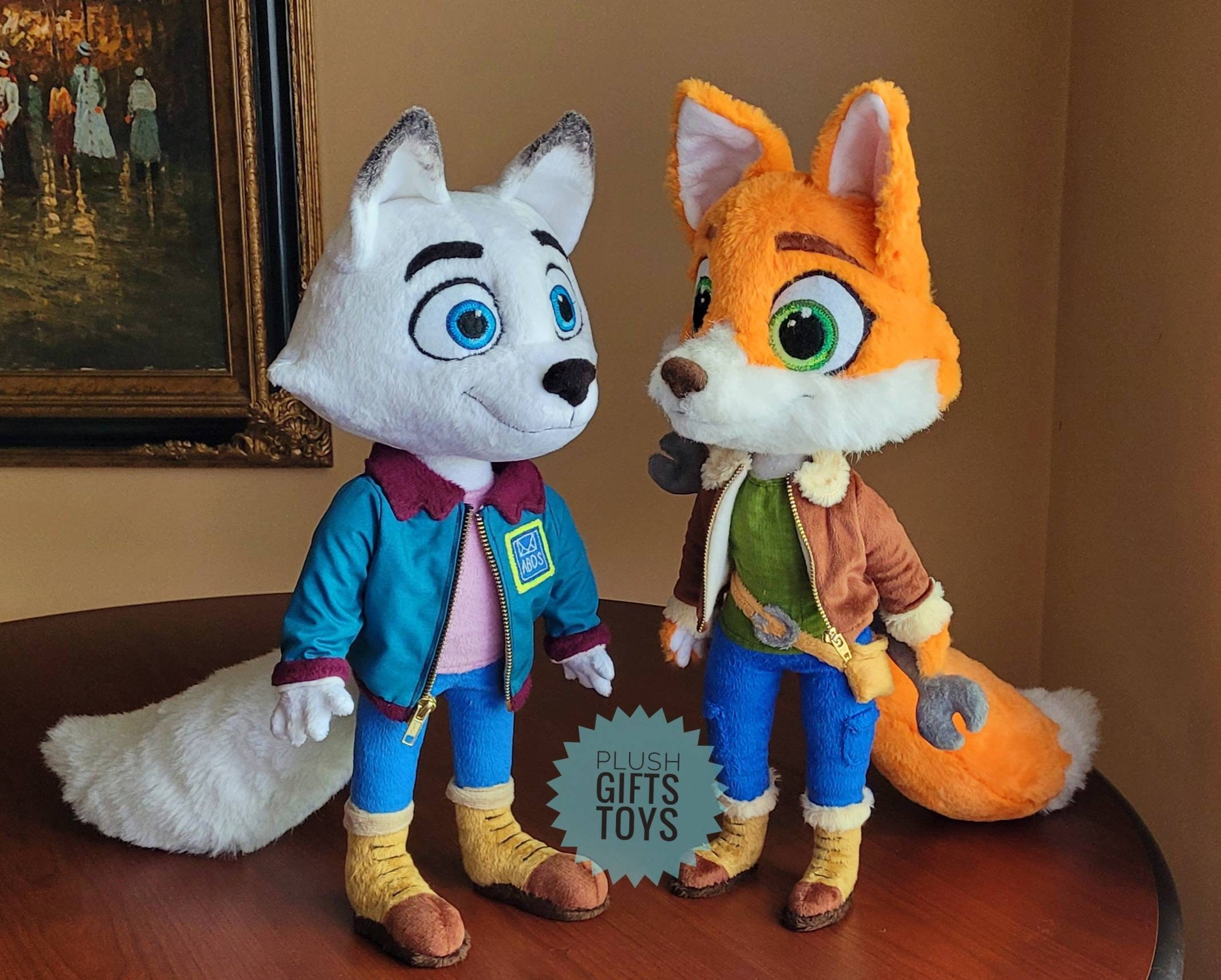 2 Plush Toys Foxes by Characters of Cartoon Polar Arctica Dogs - Etsy