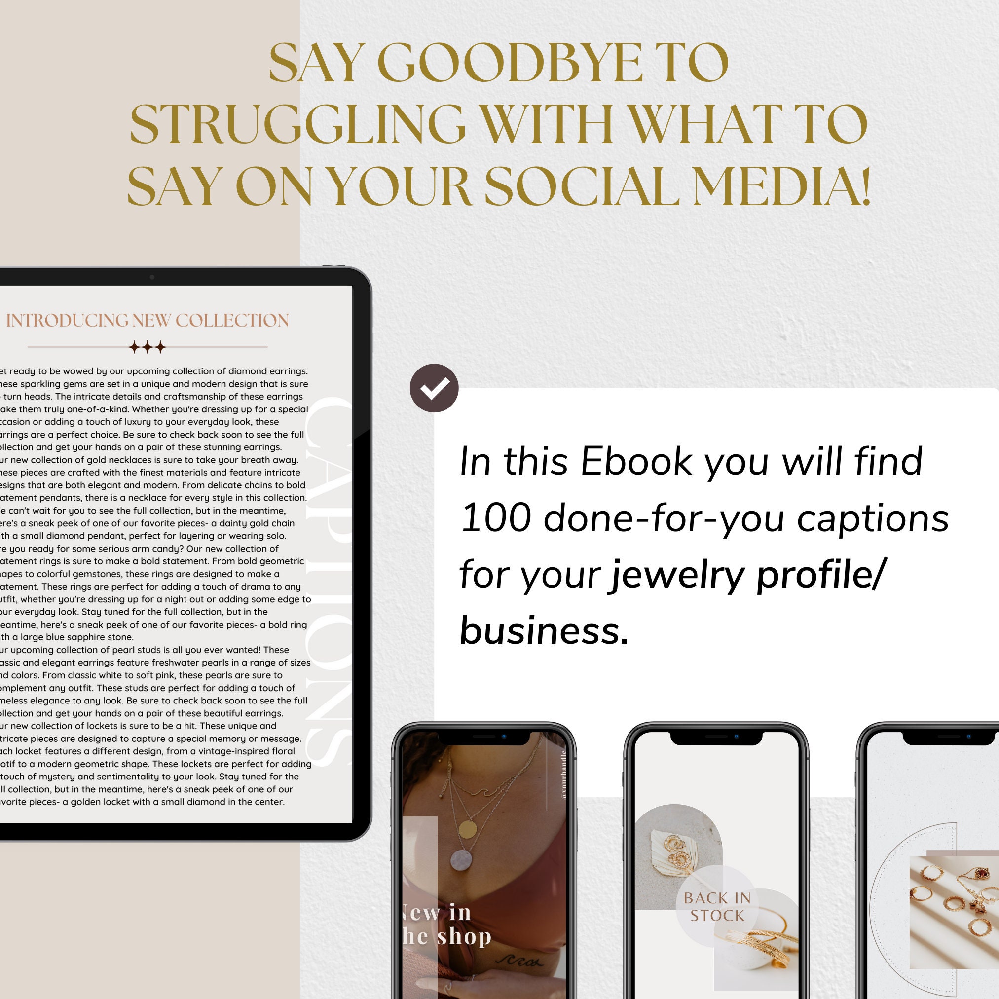 100 Jewelry Captions Jewelry Social Media Content - Etsy