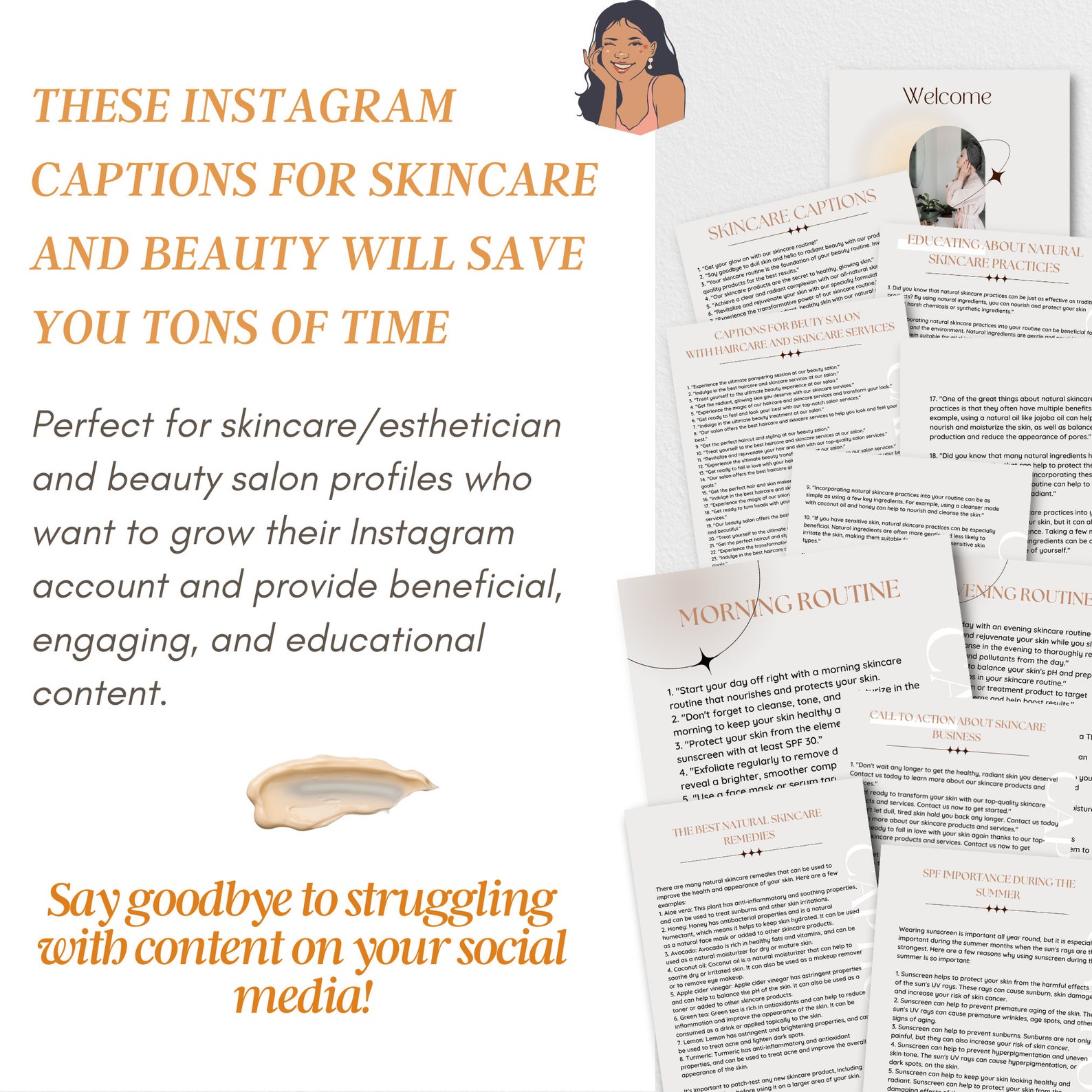 Skincare Captions Esthetician Social Media Content Beauty Salon ...