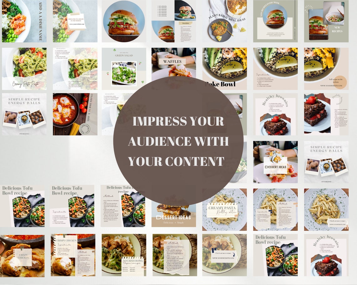 30 Instagram Recipe Templates. Recipes. Healthy Eating. Foodie | Etsy