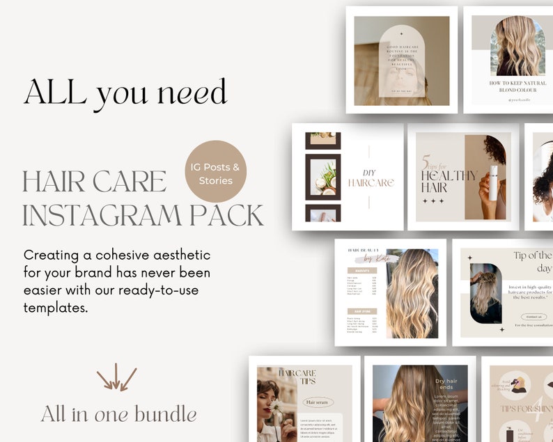 Haircare Instagram Templates for Hair Salon Hairdresser - Etsy