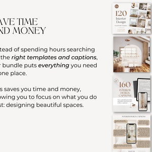 Interior Design Content Bundle Social Media Templates and Captions ...