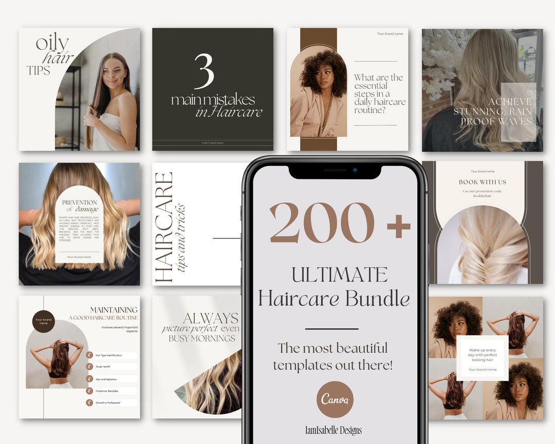 Haircare Bundle Hairdresser Instagram Templates Hair Salon Hairstylist ...