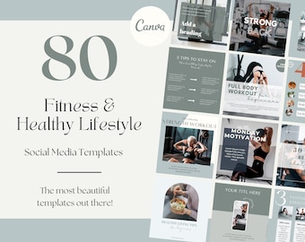 Fitness Instagram Templates Healthy Lifestyle Canva Templates Nutrition ...