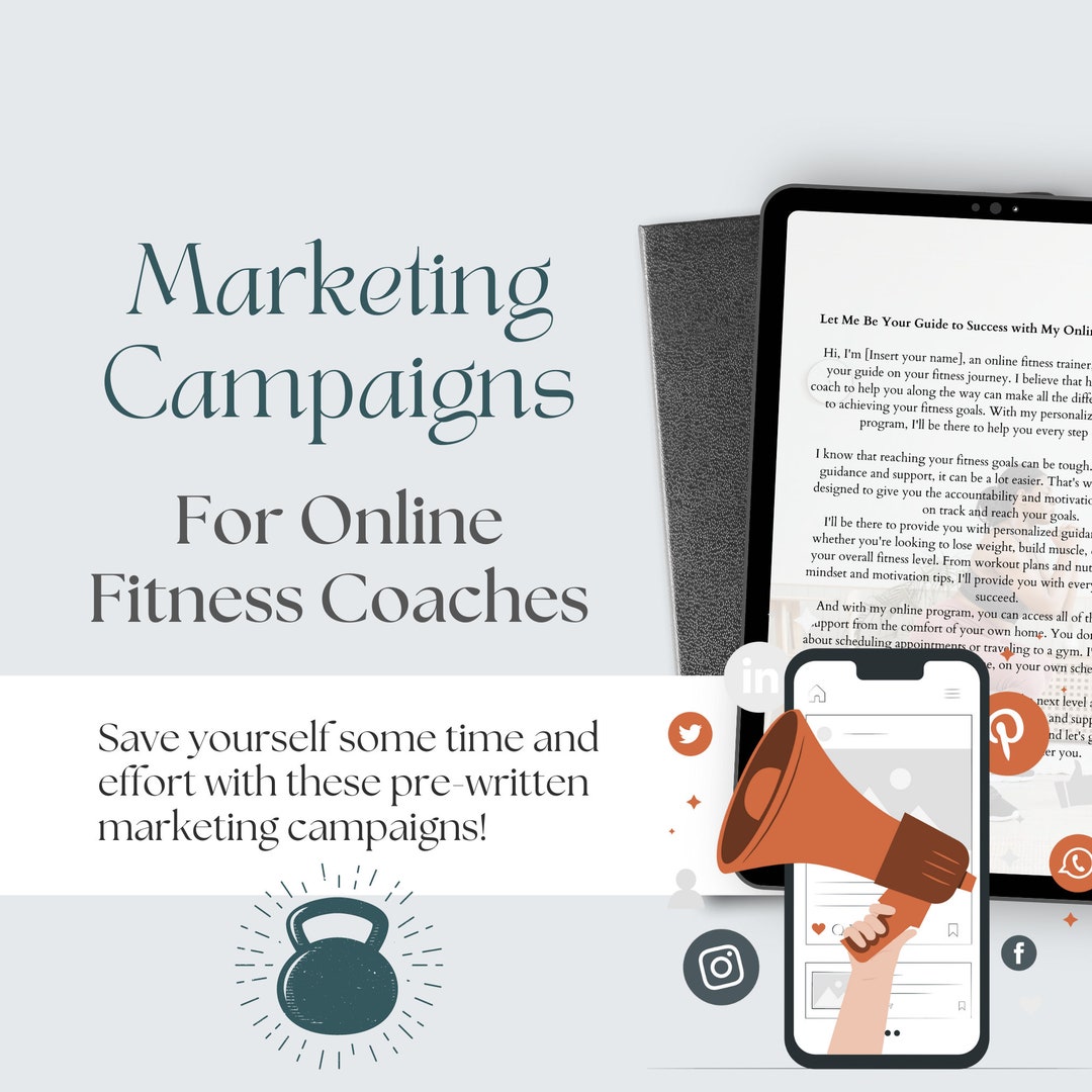 Online Fitness Coach Marketing Campaign Templates for Fitness Trainer ...