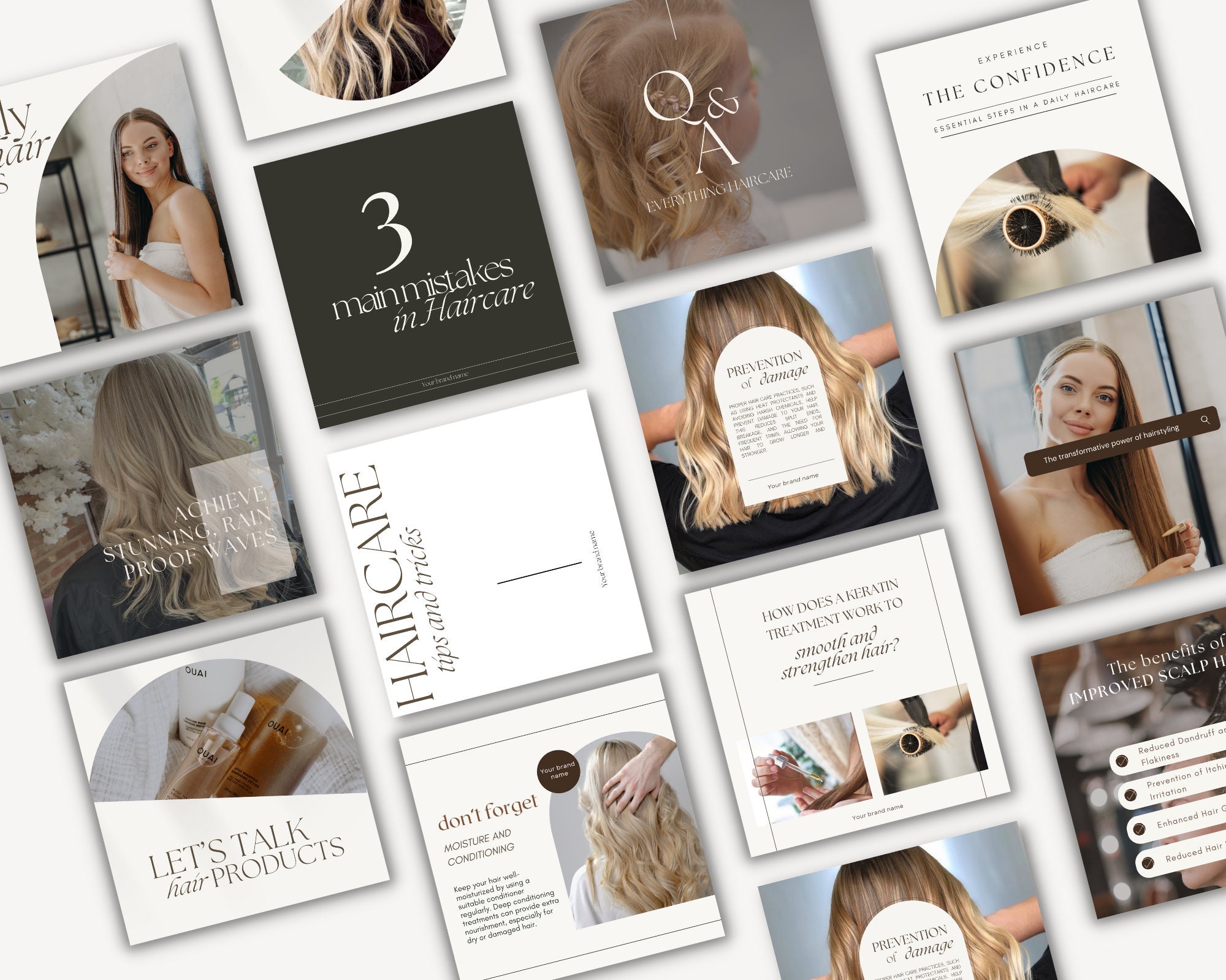 Haircare Bundle Hairdresser Instagram Templates Hair Salon Hairstylist ...