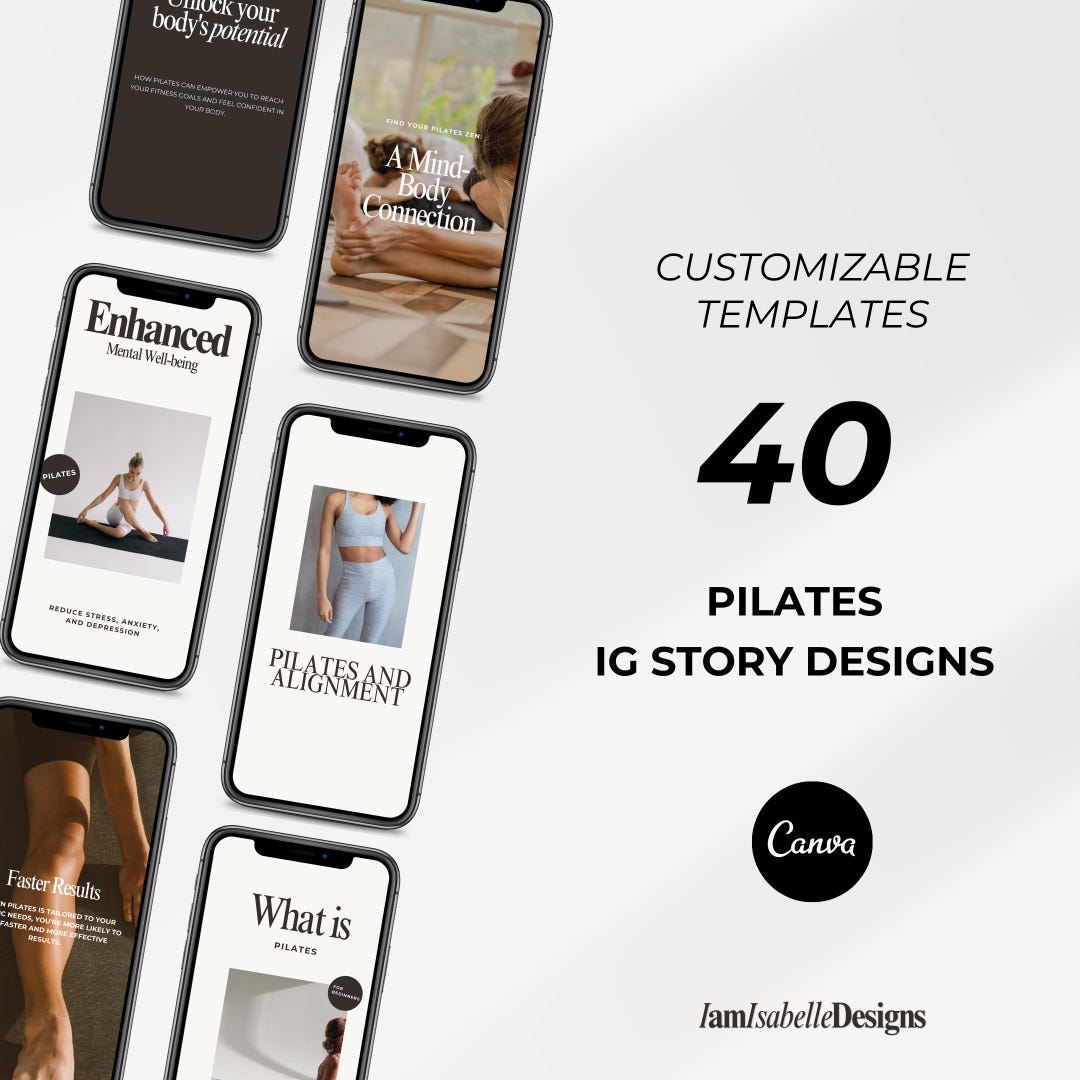 Pilates Social Media Templates Pilates Instructor Instagram Stories ...