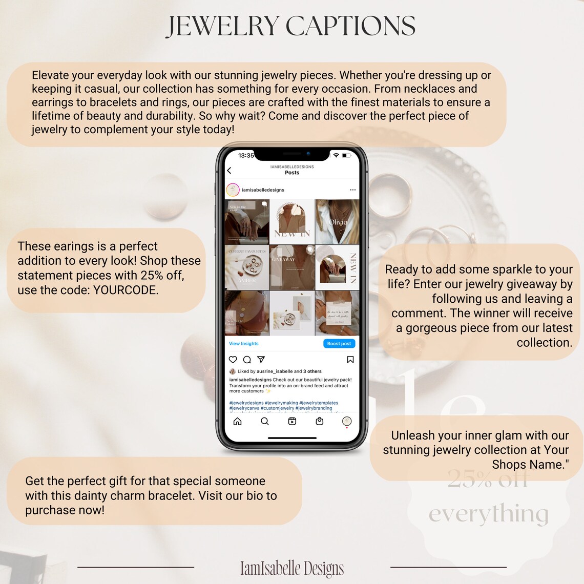 100 Jewelry Captions Jewelry Social Media Content - Etsy