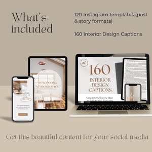 Interior Design Content Bundle Social Media Templates and Captions ...