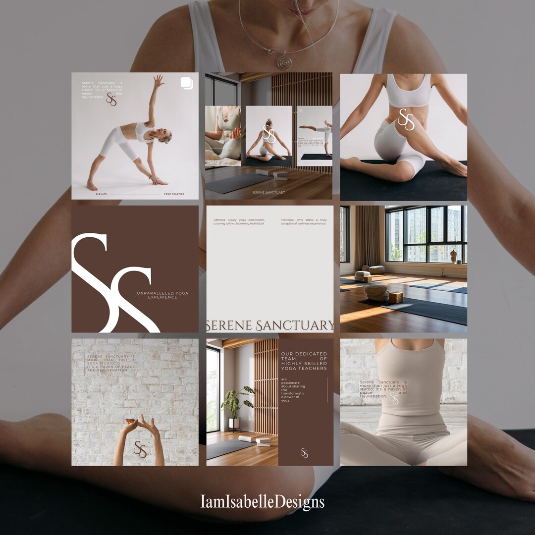Yoga Social Media Templates Luxury Yoga Studio Instagram Posts ...