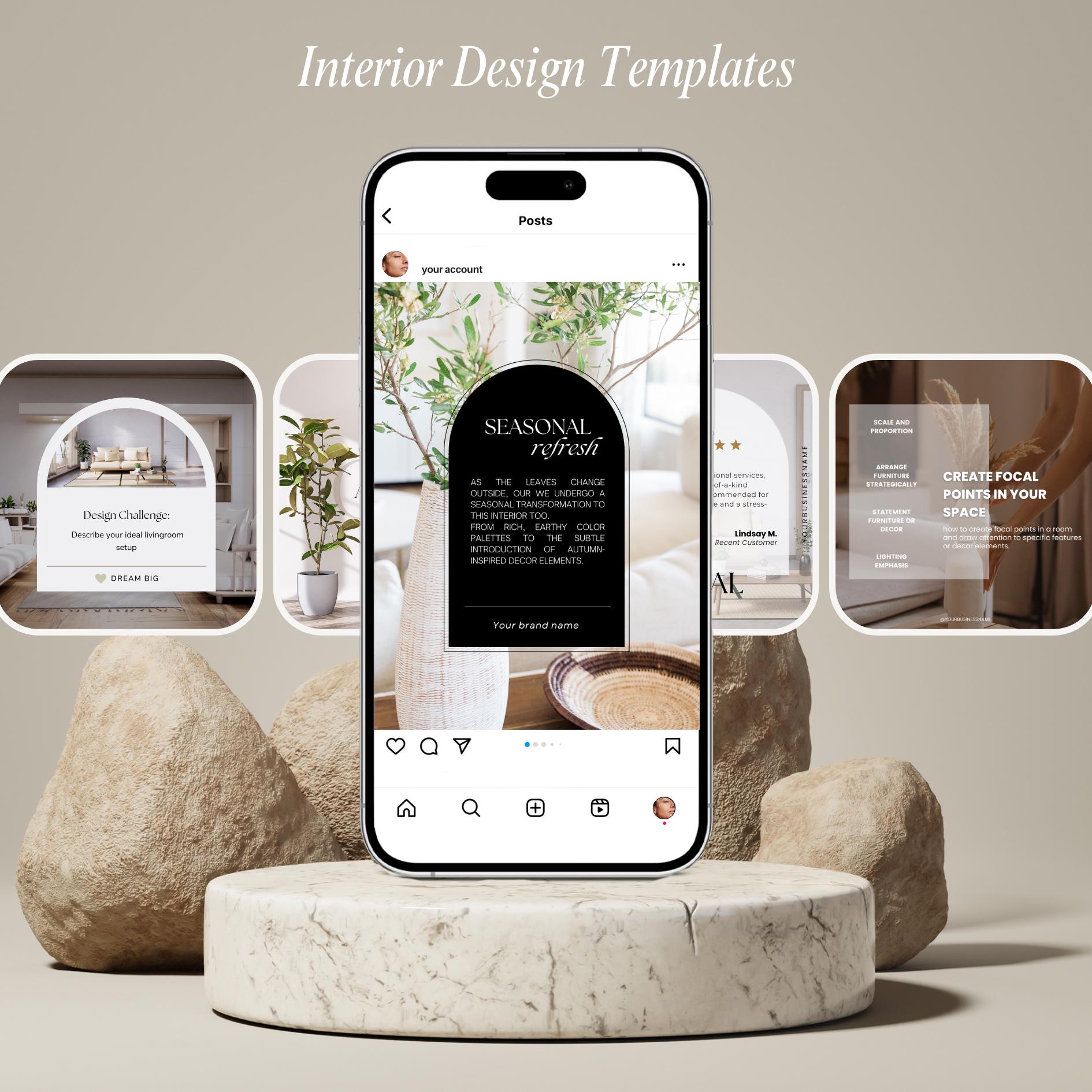 Interior Design Templates for A Month Interior Designer Instagram ...