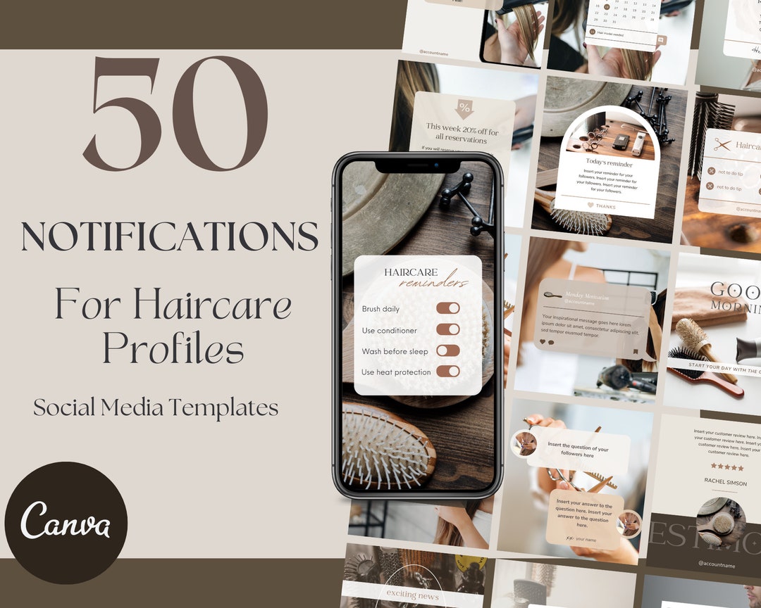 Hair Stylist Instagram Templates Hairdressing Post Social - Etsy