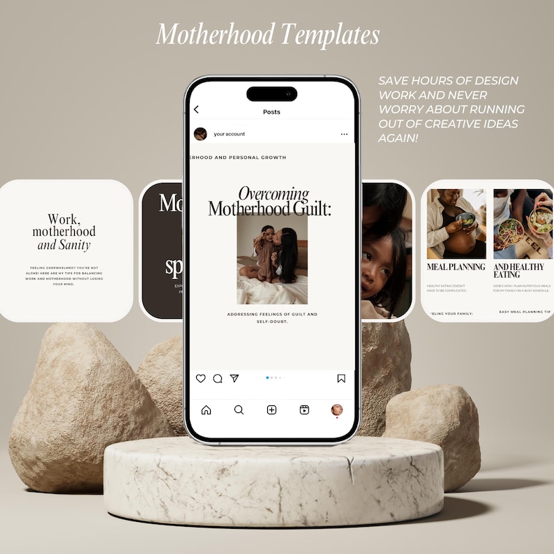 Motherhood Instagram Templates Single Mom Social Media Posts Mom Life ...