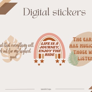 Inspirational Quotes Stickers, Daily Affirmation Stickers, PNG Digital ...