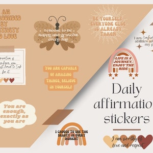 Inspirational Quotes Stickers, Daily Affirmation Stickers, PNG Digital ...