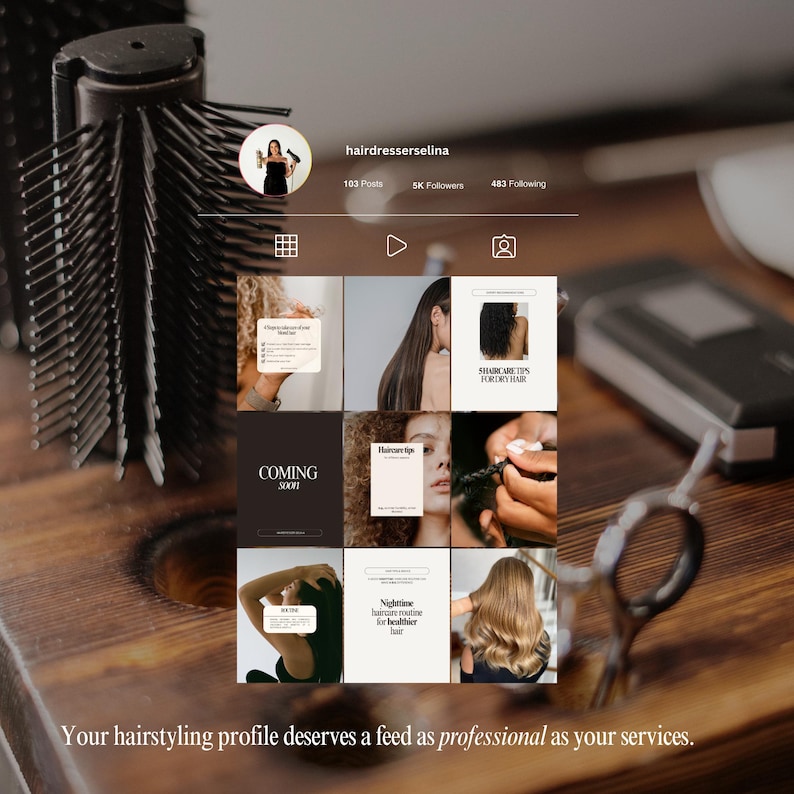 Haircare Social Media Templates Modern Hairdresser Studio Instagram ...